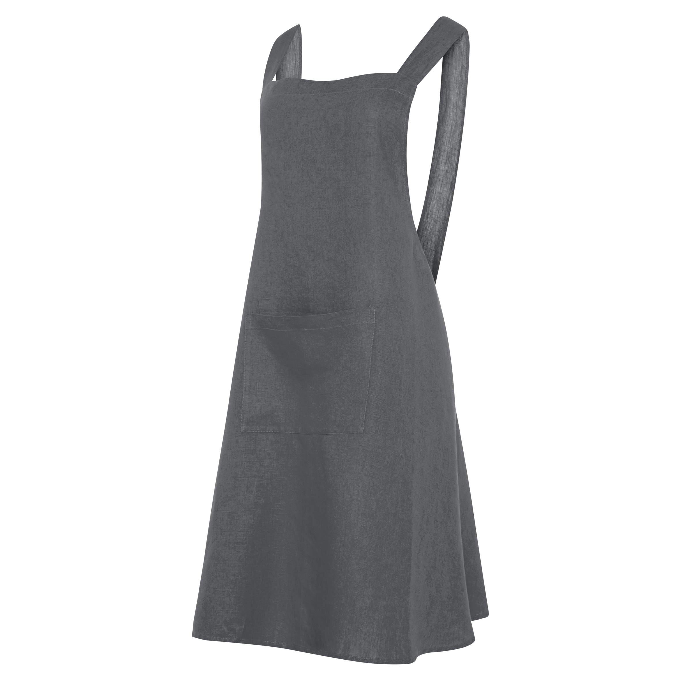 Lightweight Linen Pinafore Apron Granite