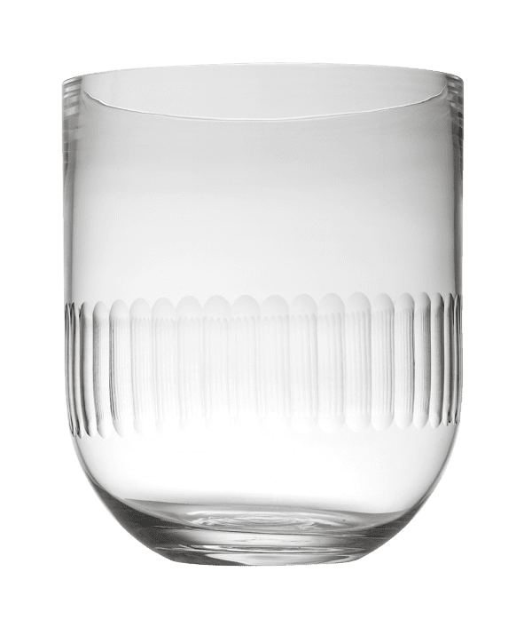 Round Vase Half Cut Out Clear 35cm