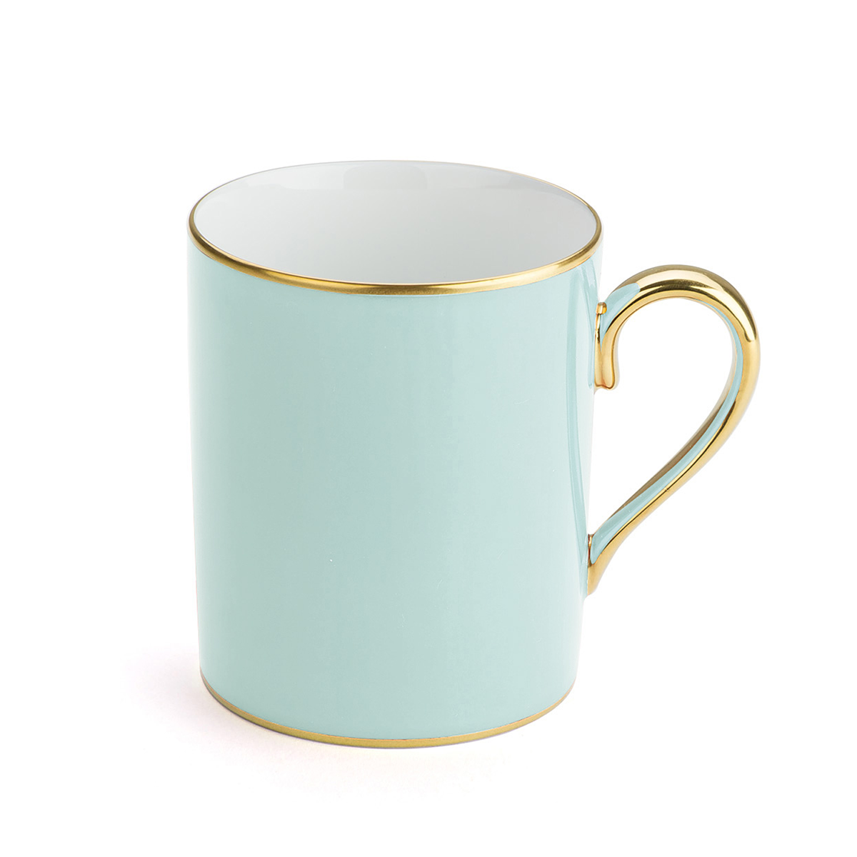 Legle Limoges Pastel Blue Mug with Gold Rim